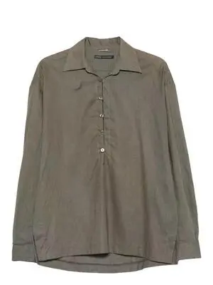 DANIELE ALESSANDRINI Button-fastening Long-sleeve Shirt - Green