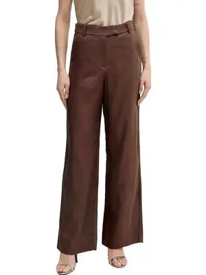 HOSS INTROPIA Pepa Herringbone Palazzo Trousers - Brown