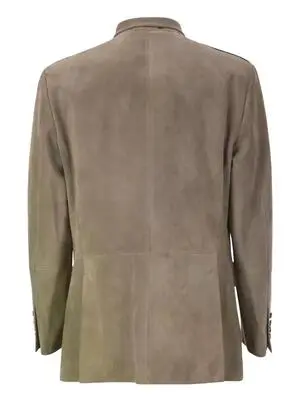 Brunello Cucinelli Suede Leather Safari Jacket - Grey