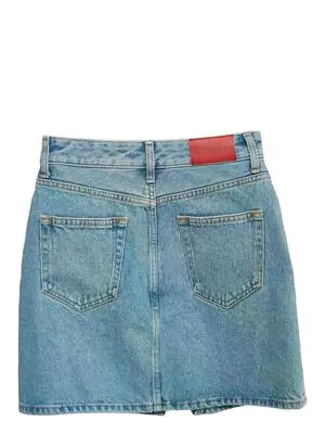 Alessandra Rich Crystal-embellished Denim Skirt - Blue
