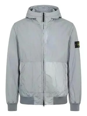 Stone Island Logo Patch Hooded Jacket - Grey