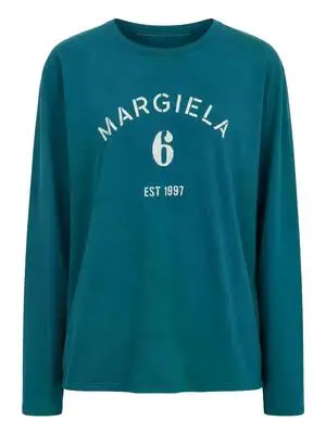 MAISON MARGIELA Logo-print Long-sleeve Sweatshirt - Blue