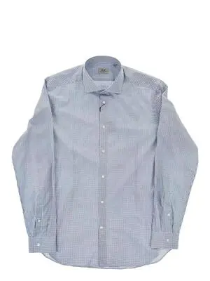Corneliani Gingham-check Cotton Shirt - Blue