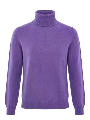 Malo Roll Neck Cashmere Sweater - Purple