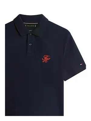 Tommy Hilfiger Logo-embroidered Piqué Polo Shirt - Blue