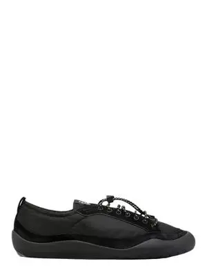 Prada Logo Patch Lace-up Sneakers - Black