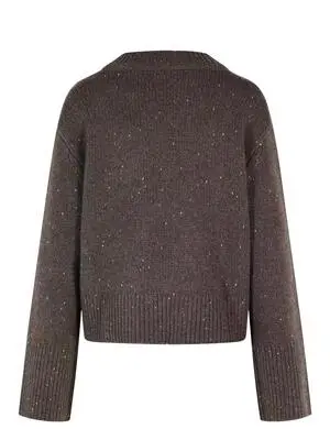 LISA YANG Ribbed V-neck Sweater - Brown