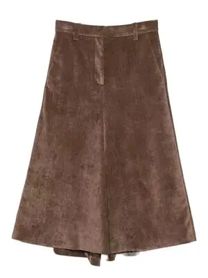Brunello Cucinelli Corduroy A-line Midi Skirt - Brown