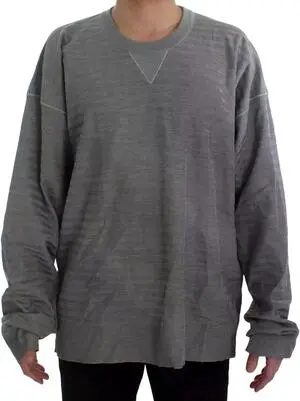 Dolce & Gabbana Chevron Knit Crew Neck Sweater - Grey