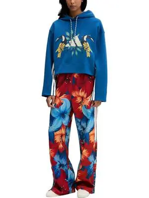 Adidas Farm Rio Logo-print Stripe Hoodie - Blue