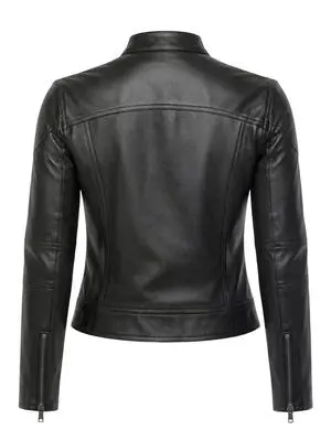 DIESEL® L-suza-r" Zip-detail Leather Jacket - Black