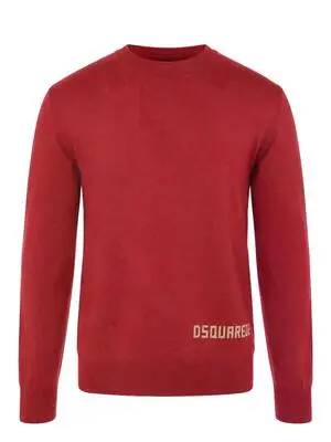 Dsquared2 Flocked-logo Crew-neck Sweater - Red