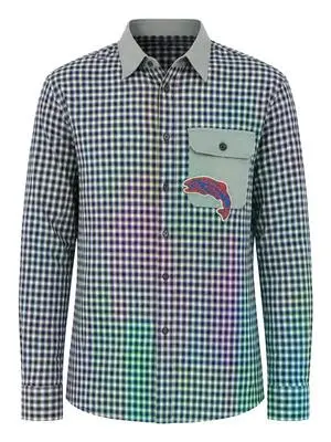 Dsquared2 Checked-pattern Patch-detail Shirt - Blue