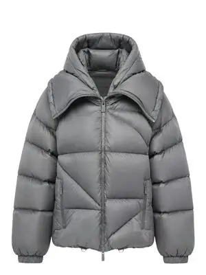 Bacon Double B Hooded Puffer Jacket - Grey