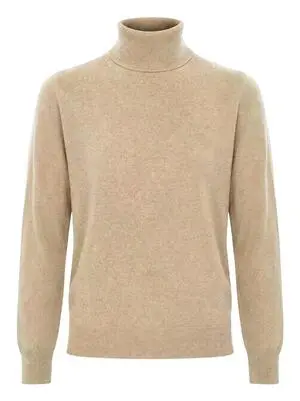 Malo Roll Neck Knitted Sweater - Neutrals