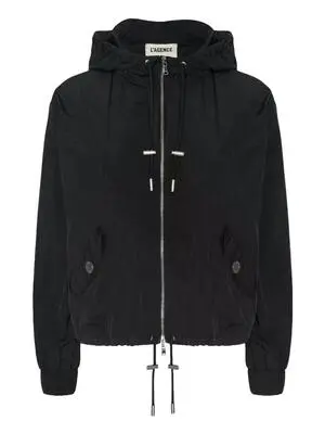 L'Agence Miro Hooded Windbreaker - Black