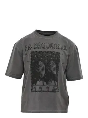 Dsquared2 Graphic-print Loose-fit T-shirt - Grey