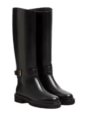 Valentino Garavani Vlogo Signature Buckle Detail Boots - Black
