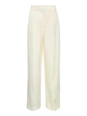 JIL SANDER Pressed-crease Silk Trousers - Neutrals