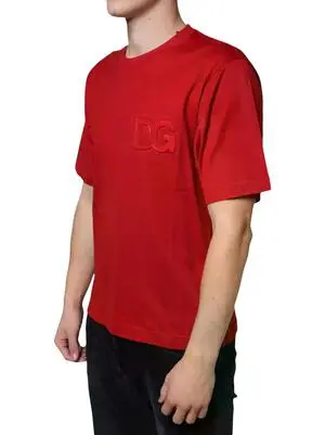 Dolce & Gabbana Embossed Dg Logo T-shirt - Red