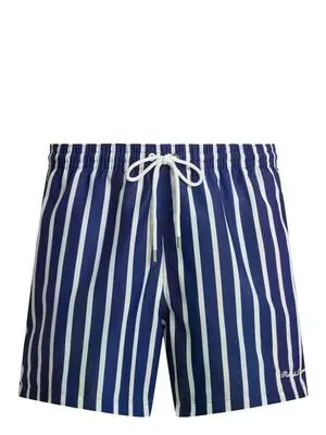 Ralph Lauren Purple Label Amalfi Striped Pattern Swim Trunks - Blue