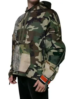 Dolce & Gabbana Camouflage Patchwork Hoodie - Green