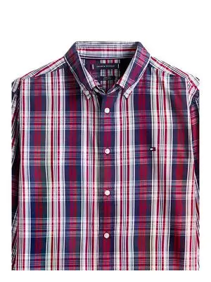 Tommy Hilfiger Check-print Poplin Shirt - Red