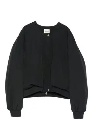 Khaite Ribbed-trim Collarless Jacket - Black