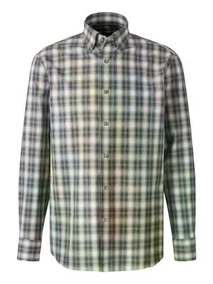 Brioni Check-print Button-down Shirt - Blue