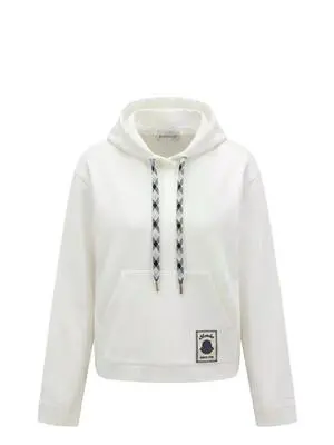 Moncler Logo Patch Drawstring Hoodie - White