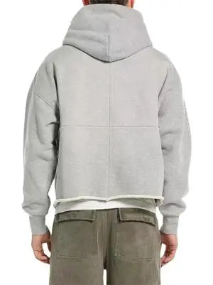 PURPLE BRAND Shadow Logo-print Raw-cut Hoodie - Grey