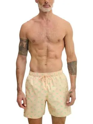 Lacoste Logo Print Swim Shorts - Pink