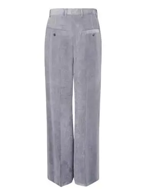 Rick Owens Tailored Wide-leg Velvet Trousers - Grey
