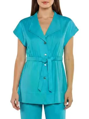 Brunello Cucinelli Belted Button-up Shirt - Blue