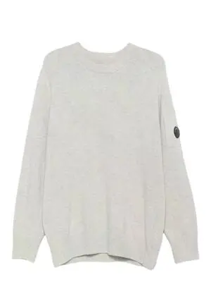 C.P. COMPANY Lens Detail Crew Neck Sweater - Neutrals