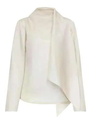 Loulou De Saison Gala Draped Silk Blouse - Neutrals