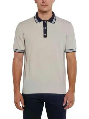 Carolina Herrera Contrast-trim Polo Shirt - Neutrals