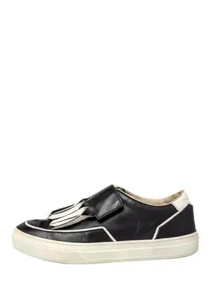 TOD'S Leather Fringe Slip-on Sneakers - Black