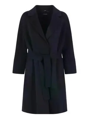 Max Mara Arona Belted Notch-lapels Coat - Blue