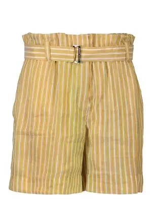 Brunello Cucinelli Striped Belted Shorts - Yellow