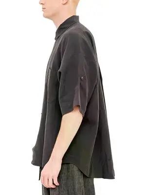 JAN JAN VAN ESSCHE Short-sleeve Button-loop Shirt - Grey