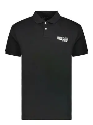 PLEIN SPORT Logo-patch Short-sleeve Polo Shirt - Black