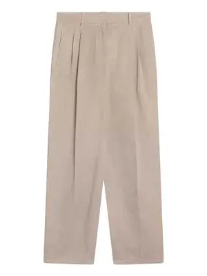 THE ROW Pleated Waistband Straight-leg Trousers - Neutrals