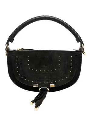 Chloé Mini Marcia Stud-embellished Cross Body Bag - Black