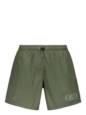 PLEIN SPORT Logo Print Drawstring Swim Shorts - Green