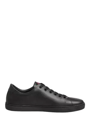 DOLCE & GABBANA Dolce & Gabbana Crystal Heart Embellished Leather Sneakers