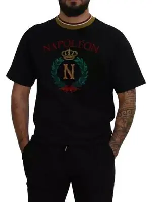 Dolce & Gabbana Embroidered Cotton T-shirt - Black