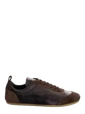 JIL SANDER Paneled Suede Sneakers - Brown