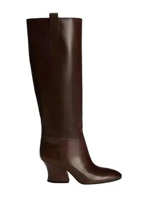 JIL SANDER Block-heel Leather Boots - Brown