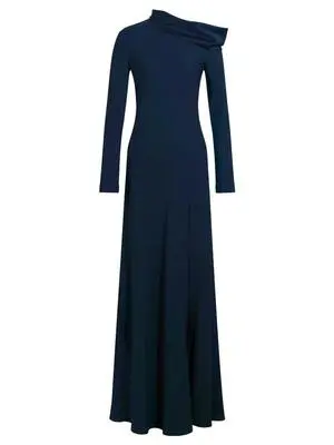 Alberta Ferretti One-shoulder Maxi Dress With Draped Detailing - Blue